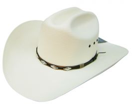 Modestone 100X Traditional Bangora Rodeo Straw Cowboy Hat White