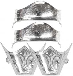 Modestone 4 Pcs Filigree Boot Caps: 2 x Metal Heel + 2 x Nickel Silver Toe