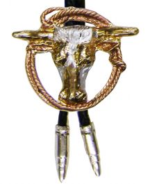Modestone Unisex Bolo Bull Head Lasso & Silver Bullets O/S Silver